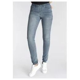 Jeansjeggings Arizona "mit leichtem Thermo Effekt", Damen, Gr. 44, N-Gr, blau (blau used), Denim/Jeans, Obermaterial: 72% Baumwolle, 26% Polyester, 2% Elasthan, Basic, skinny fit lang, Jeans, extra-eng geschnitten, hohe Leibhöhe, mit Coinpocket