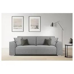 3-Sitzer Inosign "BEATRICE auch als Schlafsofa mit Bettkasten, B/T/H 250/107/92 cm", grau, B:250cm H:92cm T:107cm, Sofas, wahlweise mit Bettfunktion, incl. 2 Zierkissen, Wellenfederung