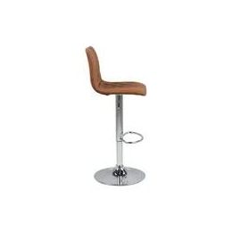 Barhocker Actona GROUP "Emu", braun (hellbraun), B:40cm H:110cm T:48,5cm, Hocker, Barstuhl, PU Lederoptik, Braun, Trompetenfuß, Sitzhöhe: 61-82 cm