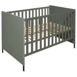 Mäusbacher Babybett MÄUSBACHER, pine grün, B:76cm H:93cm T:144cm, Holzwerkstoff, Babybetten, Metallfüße, Metallgriffe