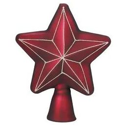 Christbaumspitze MAGIC BY INGE "Vintage Rose, Weihnachtsdeko rot, Christbaumschmuck", rot (beere), Ø:14cm, Glas, Weihnachtsbaumschmuck, hochwertiger Echtglas-Weihnachtsschmuck, Höhe ca. 17 cm