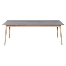 Esstisch HAMMEL FURNITURE "Meza Designtisch mit Auszugsfunktion und 2 Einlegeplatten", grau (, natur, grau keramik, natur, grau keramik), B:210cm H:74cm T:100cm, Tischplatte: Keramik. Eingenlegeplatten: Wei&szlig;pigmentiertes, matt lackiertes Eichenfurnier. Gestell: Massive Eiche, Tische, Esstisch, rechteckige Tischplatte aus Keramik, Massivholzgestell