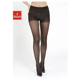 St&uuml;tzstrumpfhose Lascana, Damen, Gr. 2 (40/42), schwarz, Obermaterial: 87% Polyamid, 13% Elasthan, unifarben, elastisch, Strumpfhosen, mit Formeffekt