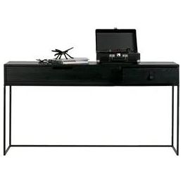 Schreibtisch Woood "Silas", schwarz, B:140cm H:74cm T:40cm, Tische, viel Stauraum, zwei Schubladen, H 74 cm x B 140 cm