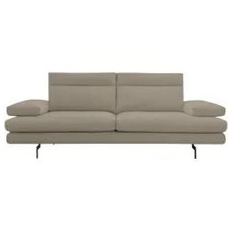 3,5-Sitzer Calia italia "Toby Wing, italienisches Designsofa, super bequem, Megasofa", beige (fango bull), B:228cm H:90cm T:113cm, Leder BULL (100% Leder), Sofas, inkl. Sitztiefenverstellung und Armteilfunktion, Füße in Schwarz matt
