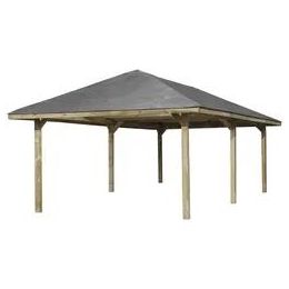Pavillon Weka "Gartenoase 651 B Gr.3", braun, B/H/T: 778cm x 433cm, Pavillons, 19 mm Massivholzdach