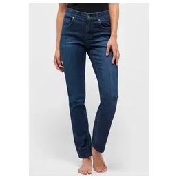 Straight-Jeans Angels "CICI", Damen, Gr. 42, Länge 32, blau (schwarz indigo used), Denim/Jeans, Obermaterial: 92% Baumwolle, 6% Polyester, 2% Elasthan, straight fit, Jeans