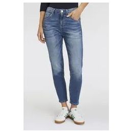 Marc O'Polo Boyfriend-Jeans MARC O'POLO DENIM "Freja", Damen, Gr. 26, Länge 32, blau (mid blau), Denim/Jeans, Obermaterial: 98% Baumwolle, 2% Elasthan, relaxed fit knöchellang, Jeans, in heller Waschung