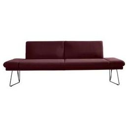 K+w Komfort & Wohnen Polsterbank K+W KOMFORT & WOHNEN "Pego", rot (bordeaux 15), B:226cm H:88cm T:66cm, Sitzbänke, Seitenteilverstellung, wahlweise in 206 oder 226cm