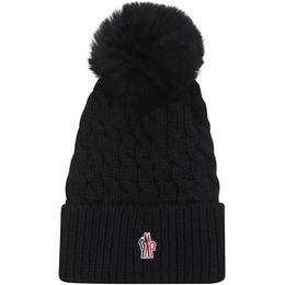 Moncler Caps & M&uuml;tzen - Tricot Beanie Black - Gr. ONE SIZE - in Schwarz - f&uuml;r Damen