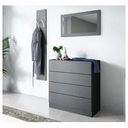 borchardt Möbel Garderoben-Set BORCHARDT MÖBEL "Vaasa 3", schwarz (schwarz matt), Kastenmöbel-Sets, mit Push to Open-Funktion