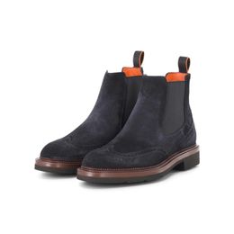 Santoni Low-Top Sneaker - Chelsea Boots aus Veloursleder - Gr. 45 (EU) - in Blau - f&uuml;r Damen