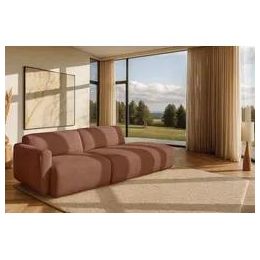 2-Sitzer Andas "Myrland", rot (ginger), B:220cm H:72cm T:99cm, 100% PES, Sofas, Breite 220 cm, Chenille, Easy Clean Stoff, mit Kaltschaum