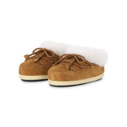 Moon Boot Moonboot Low-Top Sneaker - Pantolette Evx aus Veloursleder - Gr. 39_40 - in Braun - f&uuml;r Damen
