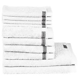 Handtuch Set Ross "Sinfonie", weiß, 10 Stk., Frottier, Obermaterial: 100% Baumwolle, Handtuch-Sets, beinhaltet Gästetücher, Handtücher und Badetücher