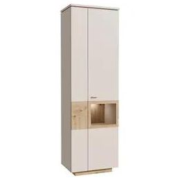 Vitrine FORTE "Louoto, Stauraumvitrine, Standvitrine, Stauraumschrank", beige (sand, artisan eiche), B:60,7cm H:197,2cm T:41,6cm, Spanplatte, Schränke, Türanschlag rechts oder links wechselbar, mit Soft Close, Höhe 197,2cm