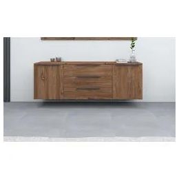 borchardt Möbel Kommode BORCHARDT MÖBEL "Tom", braun (vintage eiche), B:166cm H:53cm T:35cm, Spanplatte, Sideboards, Alugriffleisten in graphit grau matt, höhenverstellbare Einlegeböden