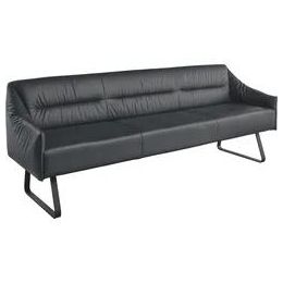 Essbank Musterring "JustB SP500", blau (mystic blau), B:232cm H:86cm T:70cm, Sitzbänke, Metallkufe schwarz, verschiedene Farben, Breite 220 oder 250 cm
