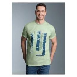 T-Shirt TRIGEMA "TRIGEMA T-Shirt mit modischem Printmotiv", Herren, Gr. XXL, grün (grün tea), 100% Baumwolle, Basic, Shirts