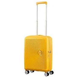 Hartschalen-Trolley American Tourister "SOUNDBOX, in verschiedenen Farben und Gr&ouml;&szlig;en", Gr. B/H/T: 40cm x 55cm x 20cm 35,5 l, gelb (golden gelb), Polypropylen, unifarben, Koffer, Reisekoffer Trolley Aufgabegep&auml;ck TSA-Zahlenschloss Volumenerweiterung