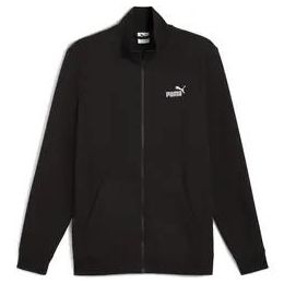 Trainingsjacke Puma "ESS NO. 1 LOGO TRACK JACKET TR", Herren, Gr. XXL, schwarz (Puma schwarz), Sweatware, Obermaterial: 68% Baumwolle, 32% Polyester, unifarben, regular fit normal, Jacken