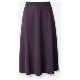 Jerseyrock Classic Basics, Damen, Gr. 23, lila (bordeaux, aubergine), 97% Polyester, 3% Elasthan, meliert, unifarben, wadenlang, Röcke