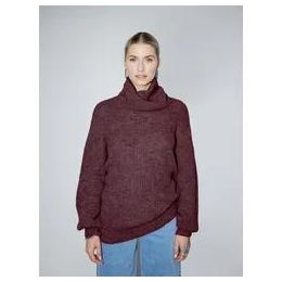 Strickpullover LEGER "Juna, LeGer by Lena Gercke", Damen, Gr. 42, rot, Strick, Obermaterial: 56% Polyacryl, 44% Polyamid, unifarben, loose fit ca. Mitte Oberschenkel, Rundhals, eingesetzt gerader Abschluss, Pullover, Loose fit mit Rundhalsausschnitt