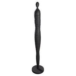 Dekofigur CASABLANCA BY GILDE "Skulptur groß Lorient schwarz", schwarz, B:24cm H:134cm T:24cm Ø:24cm, Kunstharz, Dekofiguren