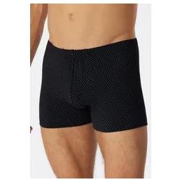 Boxershorts Schiesser "Cotton Casual", Herren, Gr. 6, schwarz (000, schwarz), Single Jersey, Obermaterial: 95% Baumwolle, 5% Elasthan, körpernah, Unterhosen, ohne Eingriff, gepunktet