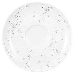 Untertasse Seltmann Weiden "Liberty - Silver Stars", bunt (weiß, silberfarben), H:1,7cm Ø:16,1cm, Porzellan, Speiseteller, Kombi-Untertasse groß 16,5 cm