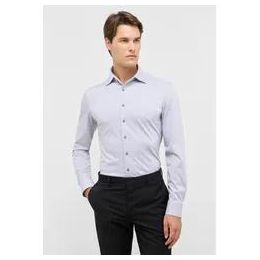 Langarmhemd Eterna "SLIM FIT", Herren, Gr. 43, Normalgrößen, grau (hellgrau), 58% Baumwolle, 42% Polyester, schmal, Manschette, Hemden, NON IRON (bügelfrei)