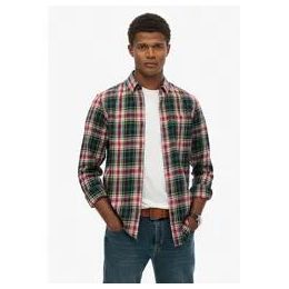 Langarmhemd Superdry "VINTAGE CHECK SHIRT", Herren, Gr. XL, N-Gr, grün (grace check grün), Web, Obermaterial: 100% Baumwolle, kariert, regular fit, Hemden