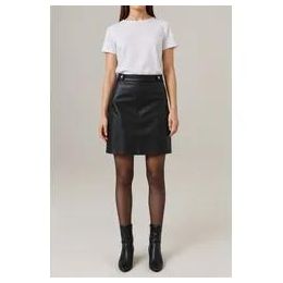 Lederimitatrock Only "ONLISABEL HW FAUX LEATHER SKIRT PNT", Damen, Gr. L (40), schwarz, Obermaterial: 100% Polyester, unifarben, regular fit kurz, Röcke