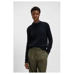 Strickpullover BOSS ORANGE "Fesperanasy Premium Damenmode", Damen, Gr. S (36), dunkelblau 408, Strick, Obermaterial: 52% Wolle, 26% Polyamid, 22% Alpaka, unifarben, normal, Rundhals, Raglanärmel Rollkante, Pullover, Stehkragen mit Rollkante