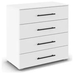 Schubkastenkommode Rauch "Sideboard Schubladenkommode AVOLA mit Dekorfront", alpinweiß, B:80cm H:81cm T:42cm, Holzwerkstoff, Sideboards, Beimöbel 40 cm breit, 4 Schubladen mit viel Stauraum, MADE IN GERMANY