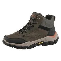 Trekkingschuh Skechers "SANTORO-HOPKINS", Herren, Gr. 46, olivgrün, Leder, Mesh, Synthetik, Schuhe, Freizeitschuh, Schnürboots mit Air-Cooled Memory Foam