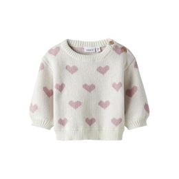 name it Pullover 'NBFOANA ' Gr&ouml;&szlig;e 62 rosa / wei&szlig;