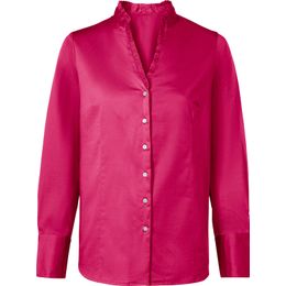 Heine Damen R&uuml;schenbluse aus Satin pink Gr&ouml;&szlig;e 38