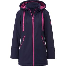 CRÉATION L Damen Softshelljacke mit kontrastfarbigem Futter marine Größe 20
