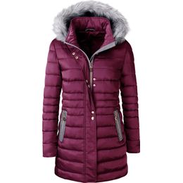 CRÉATION L Damen Steppjacke mit Pelz-Imitat malve Größe 38