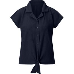 CRÉATION L Damen Blusenshirt mit Crêpe-Struktur marine Größe 38