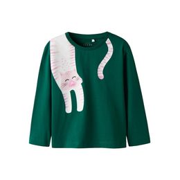name it Shirt 'NMFVEEN' Mädchen Größe 104 dunkelgrün / rosa / hellpink / schwarz
