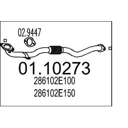 MTS MARKENTECHNIKSERVICEGMBH & CO. KG MTS Abgasrohr vorne f&uuml;r KIA 286102E150 286102E100 01.10273