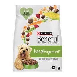 Beneful Purina Trockenfutter Hund, Adult, Wohlfühlgewicht, Huhn & Gartengemüse 2x12 kg