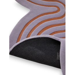 benuta Finest Wollteppich Helix Lila 160x240 cm - Naturfaserteppich aus Wolle