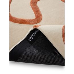 benuta Finest Kurzflor Teppich Keith Cream/Orange 160x230 cm - Moderner Kurzflor-Teppich für Wohnzimmer