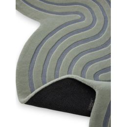benuta Finest Wollteppich Helix Grün 160x240 cm - Naturfaserteppich aus Wolle