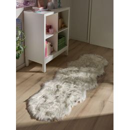 benuta Pop Waschbarer Hochflor Shaggyteppich Nanuk Schwarz/Weiß 60x180 cm - Bettvorleger für Schlafzimmer