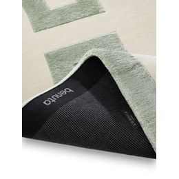 benuta Finest Kurzflor Teppich Maxim Cream/Grün 160x230 cm - Moderner Kurzflor-Teppich für Wohnzimmer