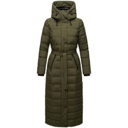 Steppmantel Navahoo "Das Teil XIV", Damen, Gr. L (40), grün (dunkelgrün), Oberstoff: 100% Polyester, Futter: 100% Polyester, Wattierung: 100% Polyester, Ärmelfutter: 100% Polyester, gerade wadenlang, hoch geschlossener Ausschnitt, Ärmel ohne Ärmelschlitz Rippstrickbündchen, Mäntel, extralanger Wintermantel mit abnehmbaren Kunstfellkragen